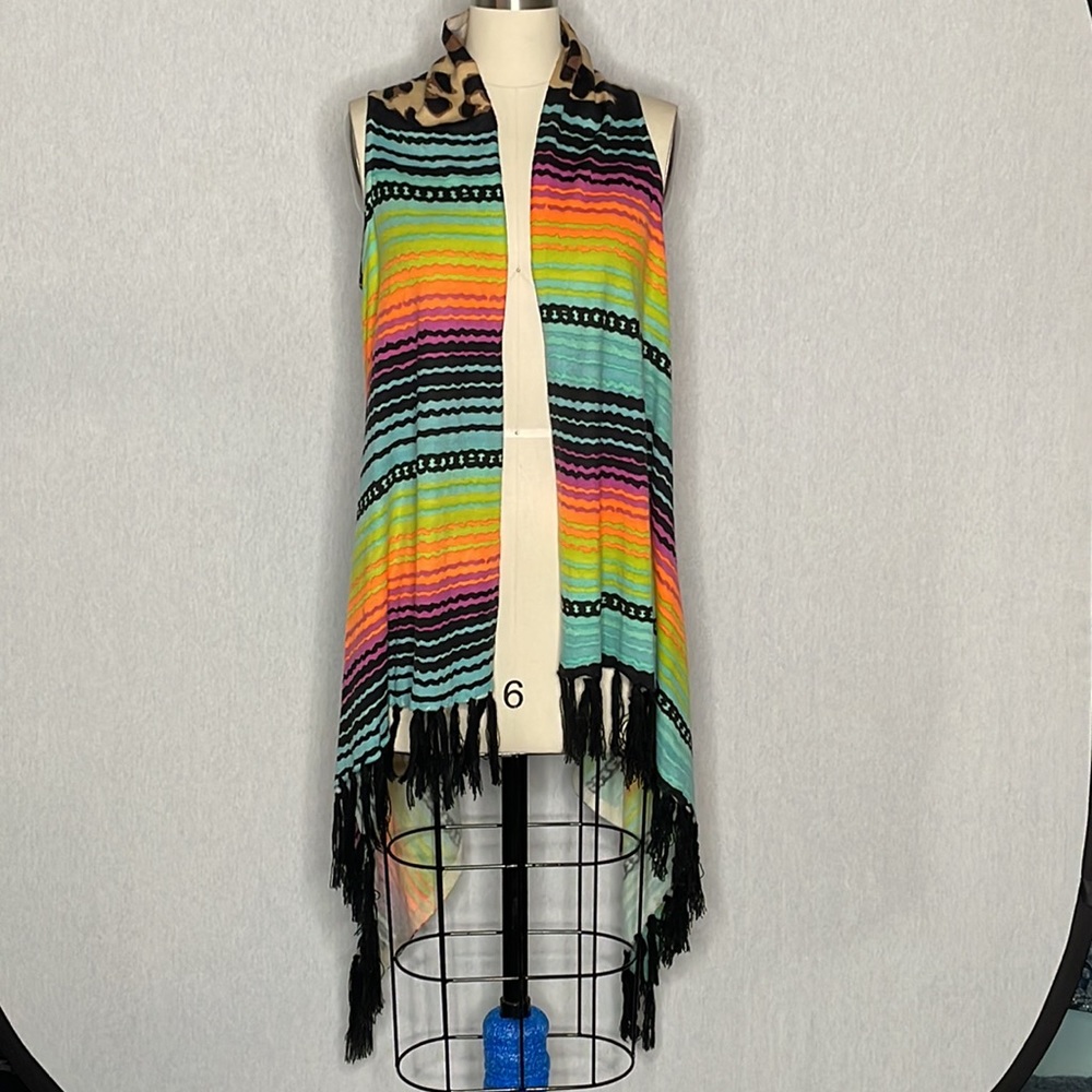 Crazy Train, Multi Color, Embroidered Vest. - Gem